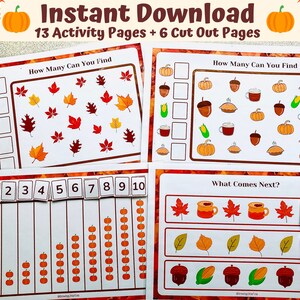 Autumn Busy Book Printable, Toddler Busy Book, Printable Busy Book ...