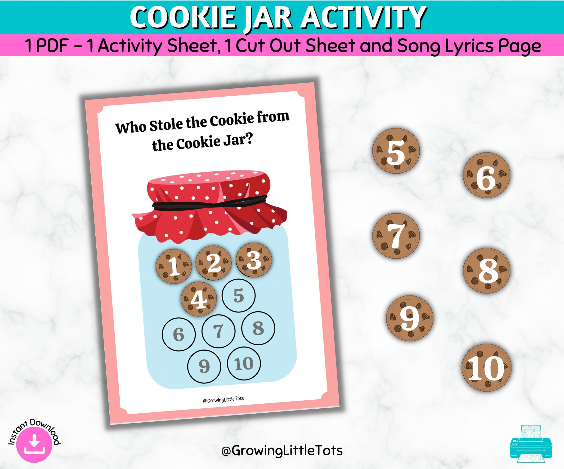 Cookie Jar Counting Activity: Number Matching Game (digital Download ...