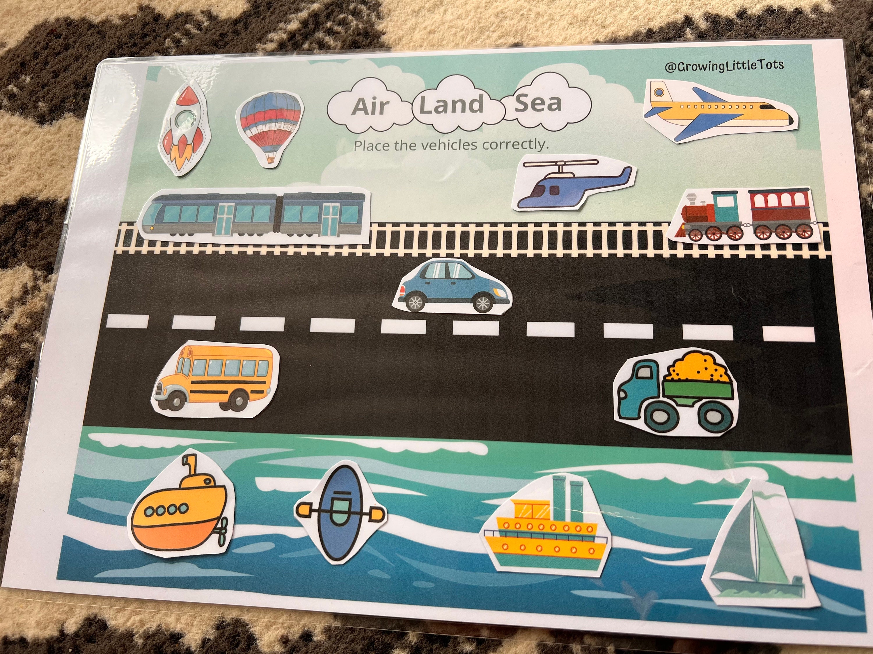Air Land Sea Activity, Transportation Sorting Game, Preschool ...