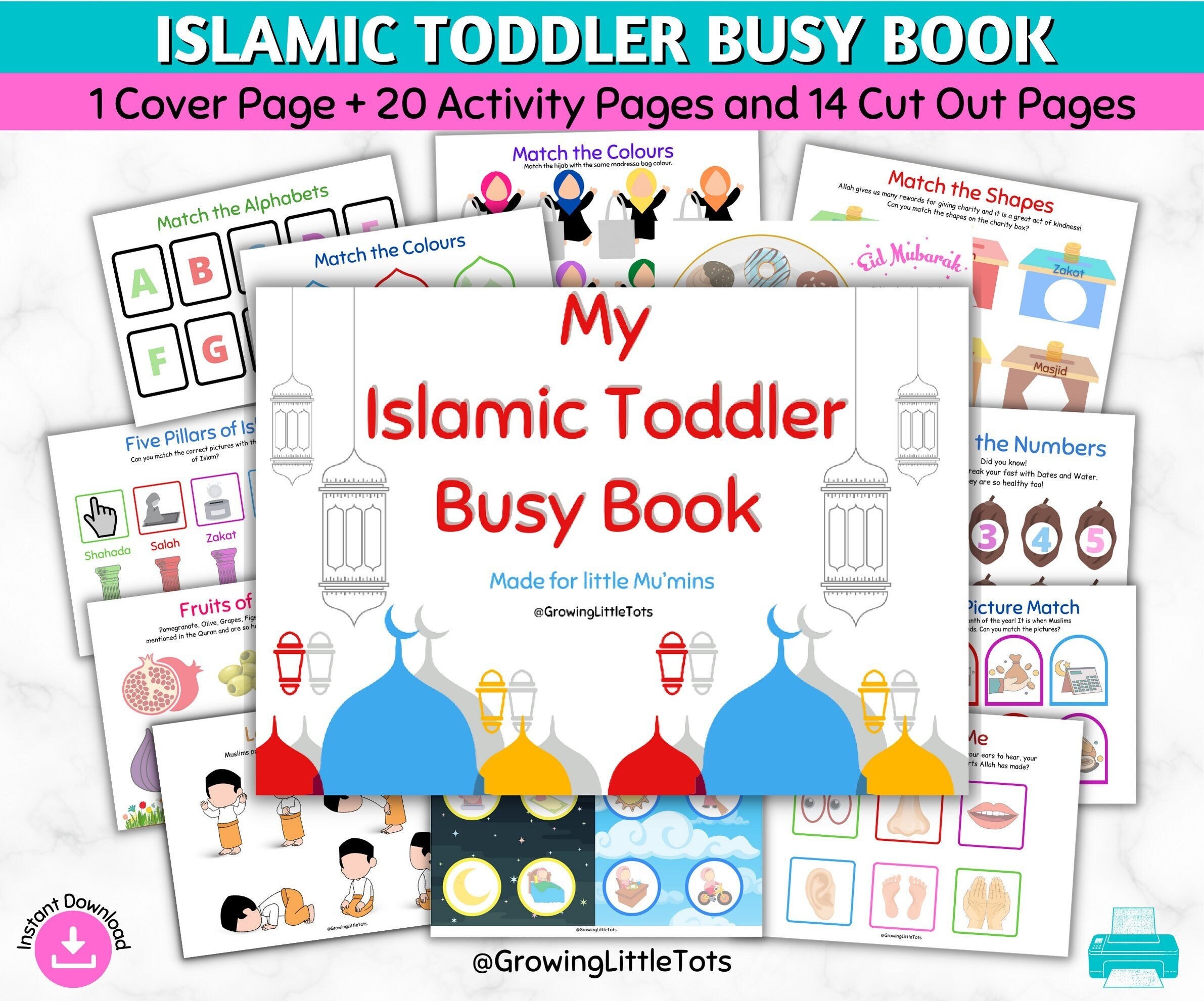 Islamic Toddler Busy Book Islamic Themed Learning Binder - Etsy