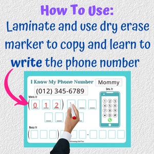 Phone Number Practice Activity Printable, Busy Book, I Know My Phone ...