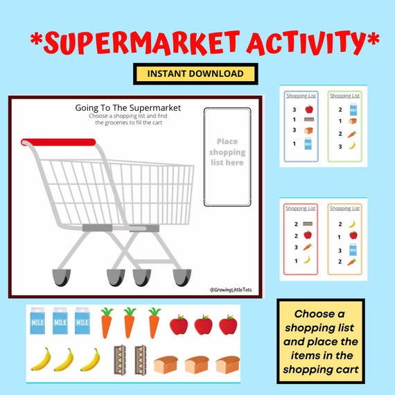 Supermarket Activity Pre-school Activity Sheet - Etsy UK