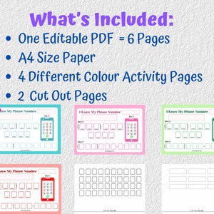 Phone Number Practice Activity Printable, Busy Book, I Know My Phone ...
