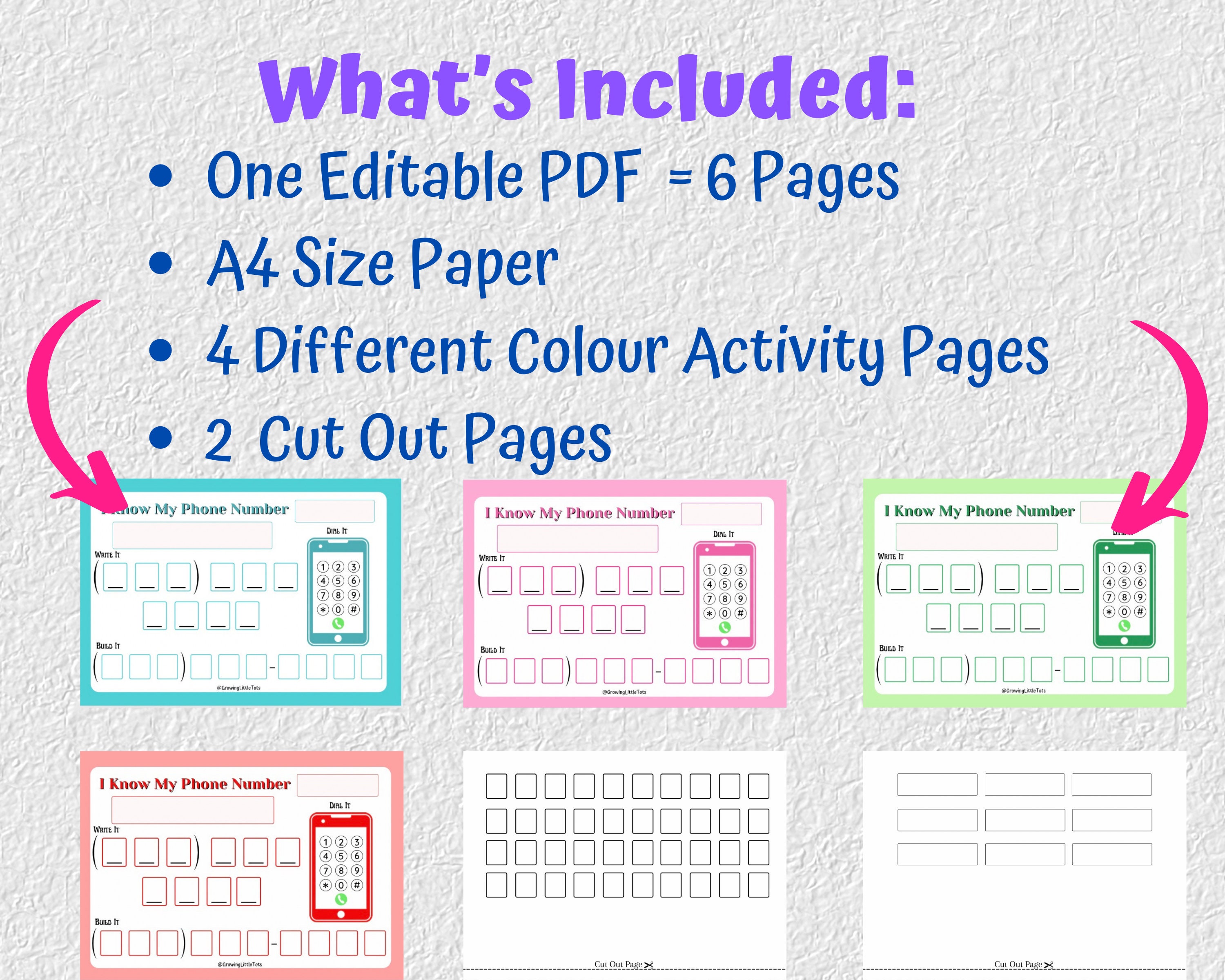 Phone Number Practice Activity Printable, Busy Book, I Know My Phone ...