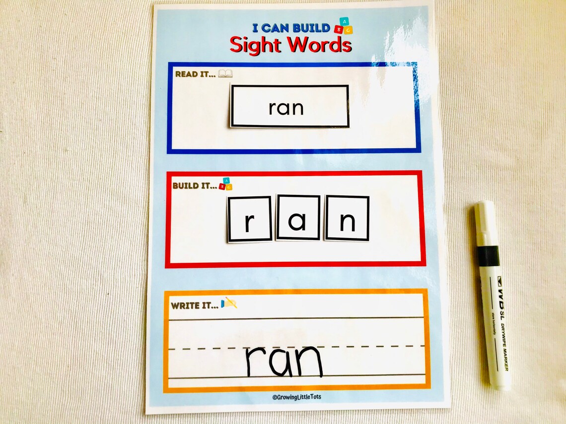 Sight Words Builder Read Build and Write Sight Words - Etsy