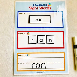 Sight Words Builder | Read, Build and Write Sight Words Activity | Busy ...
