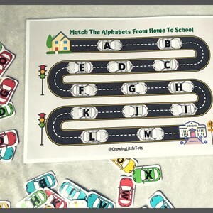 Alphabet Car Theme Printable, Toddler Learning Binder, Letter Matching ...