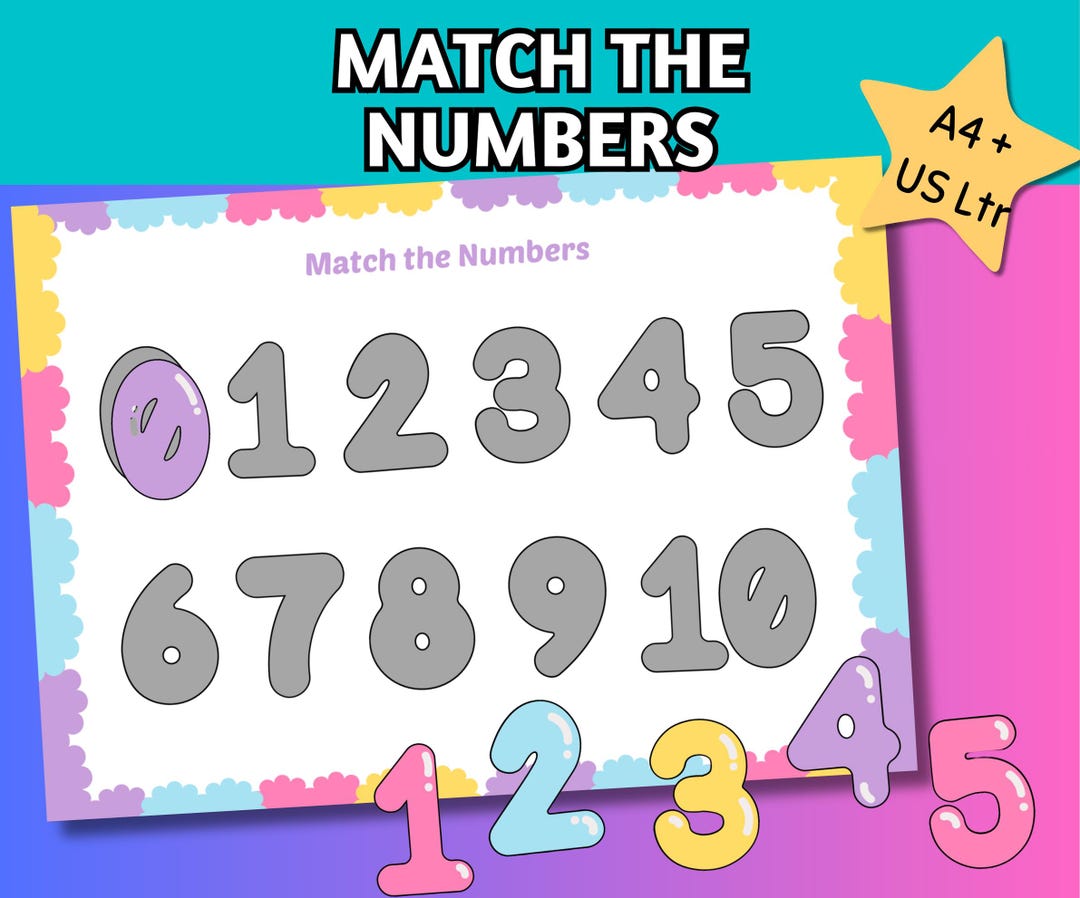 Number Matching Activity 0-10 Printable | Preschool Math Learning Game ...