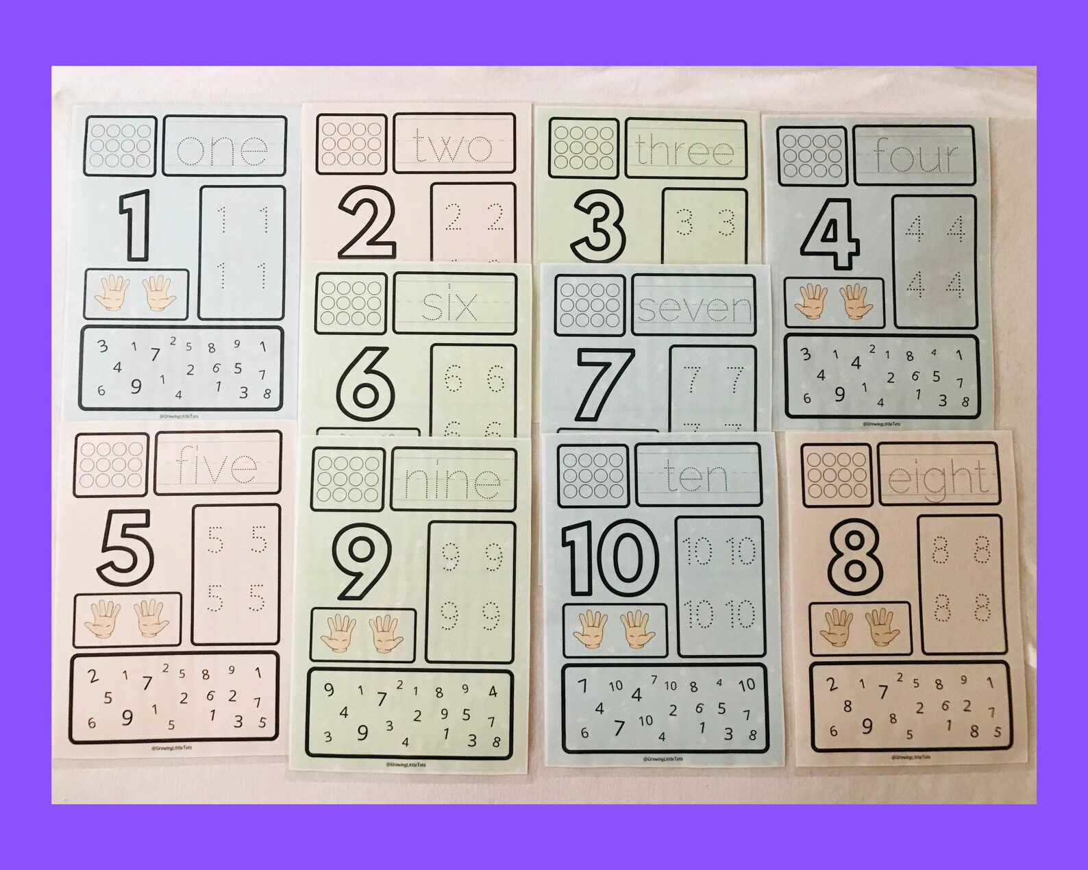Number 1-10 Tracing Mat Printable Play Dough Mat Tracing | Etsy