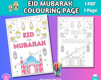 Ramadan & Eid Printable Colouring Page - Etsy