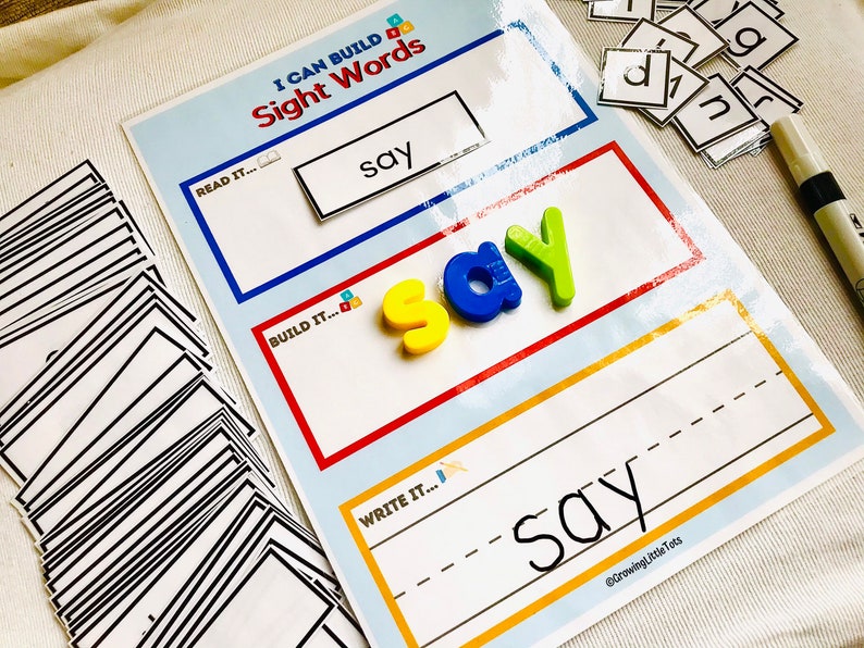 Sight Words Builder Read Build and Write Sight Words | Etsy