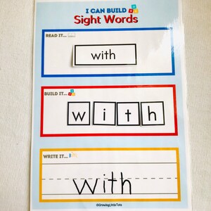 Sight Words Builder | Read, Build and Write Sight Words Activity | Busy ...