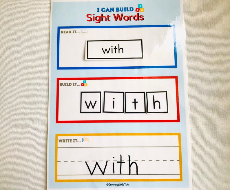 Sight Words Builder Read Build and Write Sight Words | Etsy