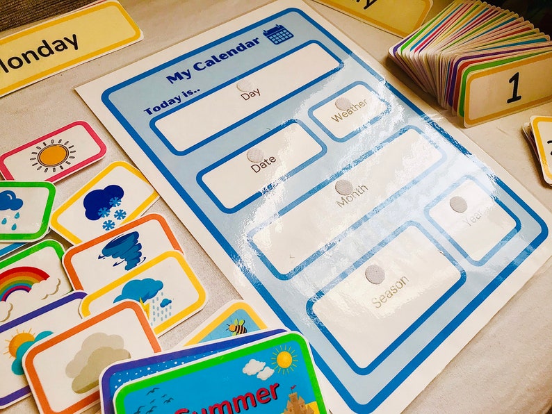Kids Calendar Printable: Circle Time Homeschool Activity (PDF) - Etsy