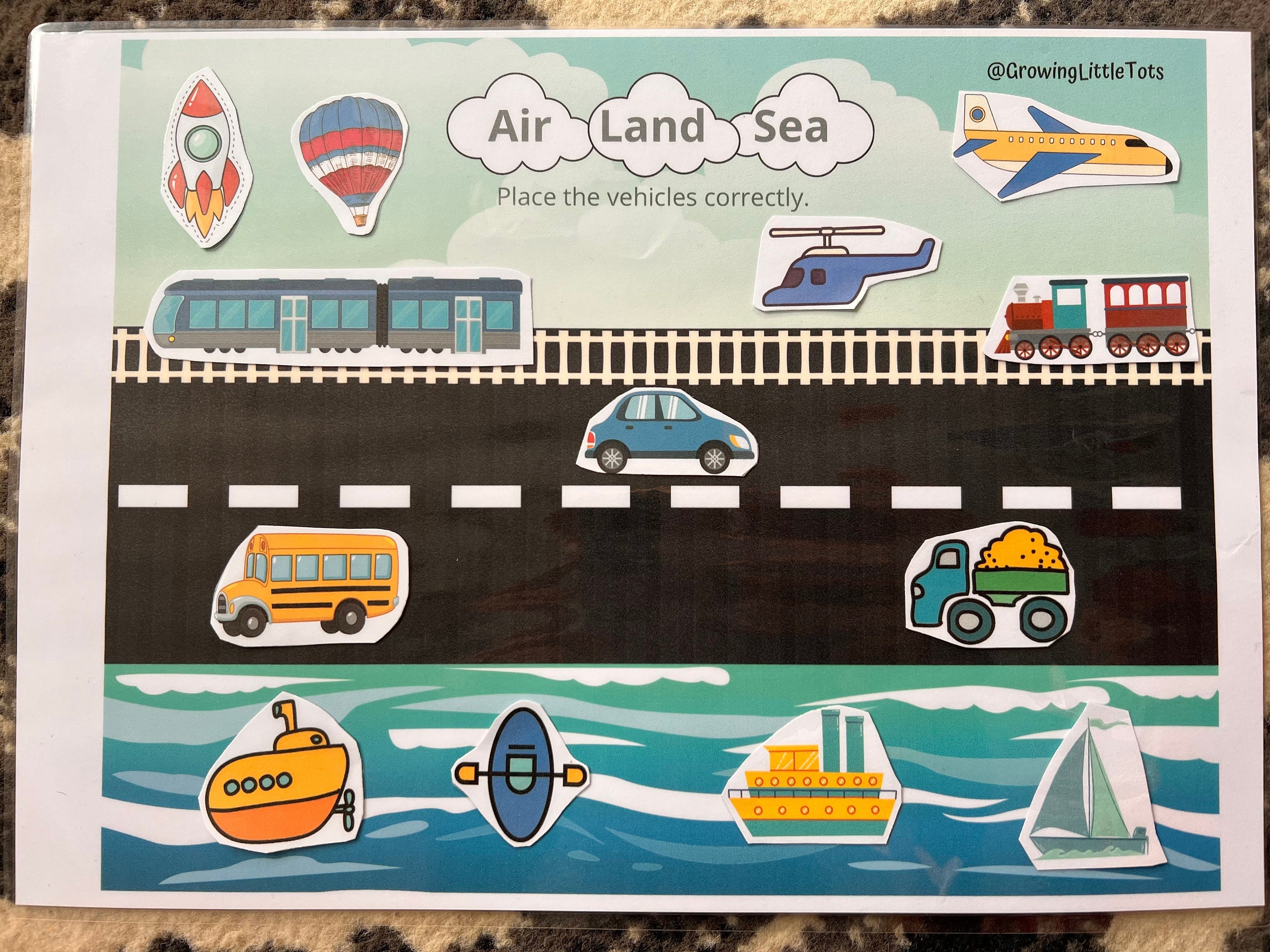 Air Land Sea Activity, Transportation Sorting Game, Preschool ...