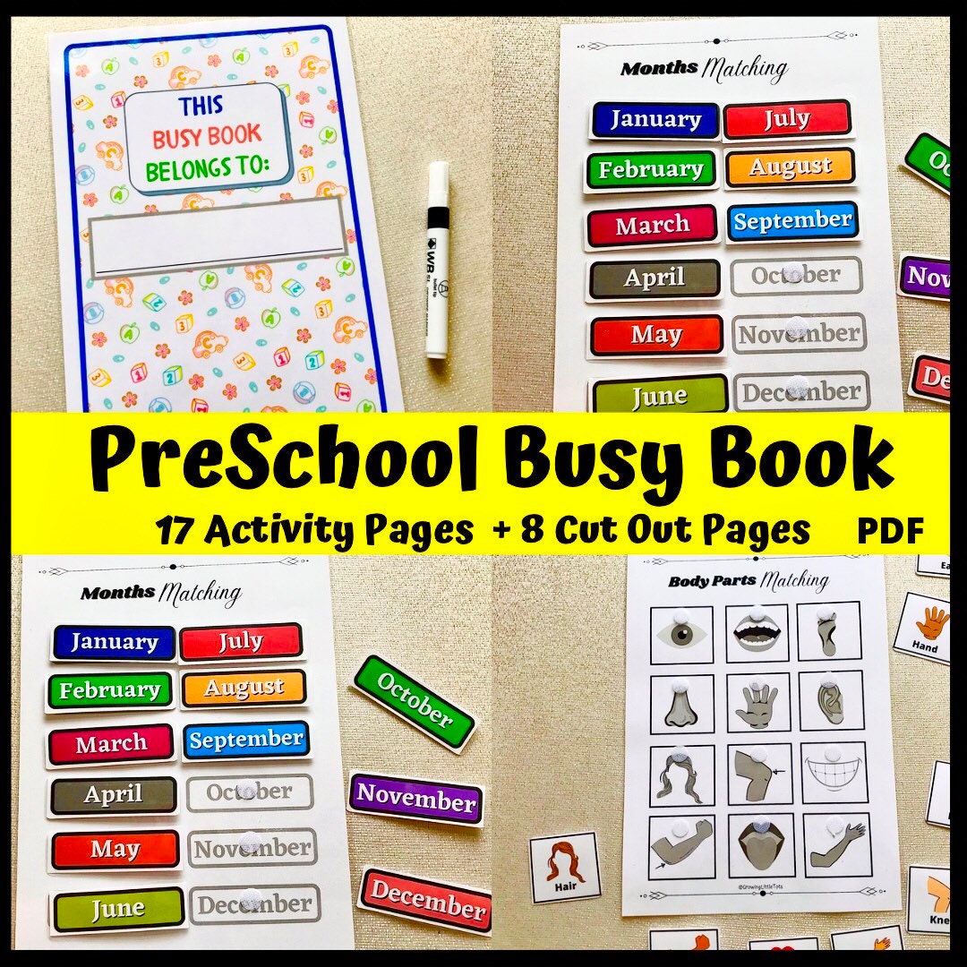 Preschool Busy Book | Toddler Busy Book | Learning Binder | Activity ...