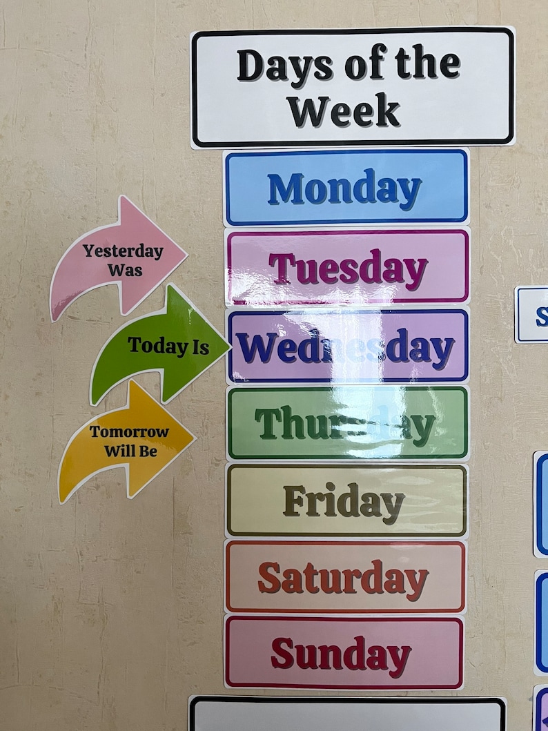 Circle Time Calendar Board Printable, Months of the Year, Days of the ...