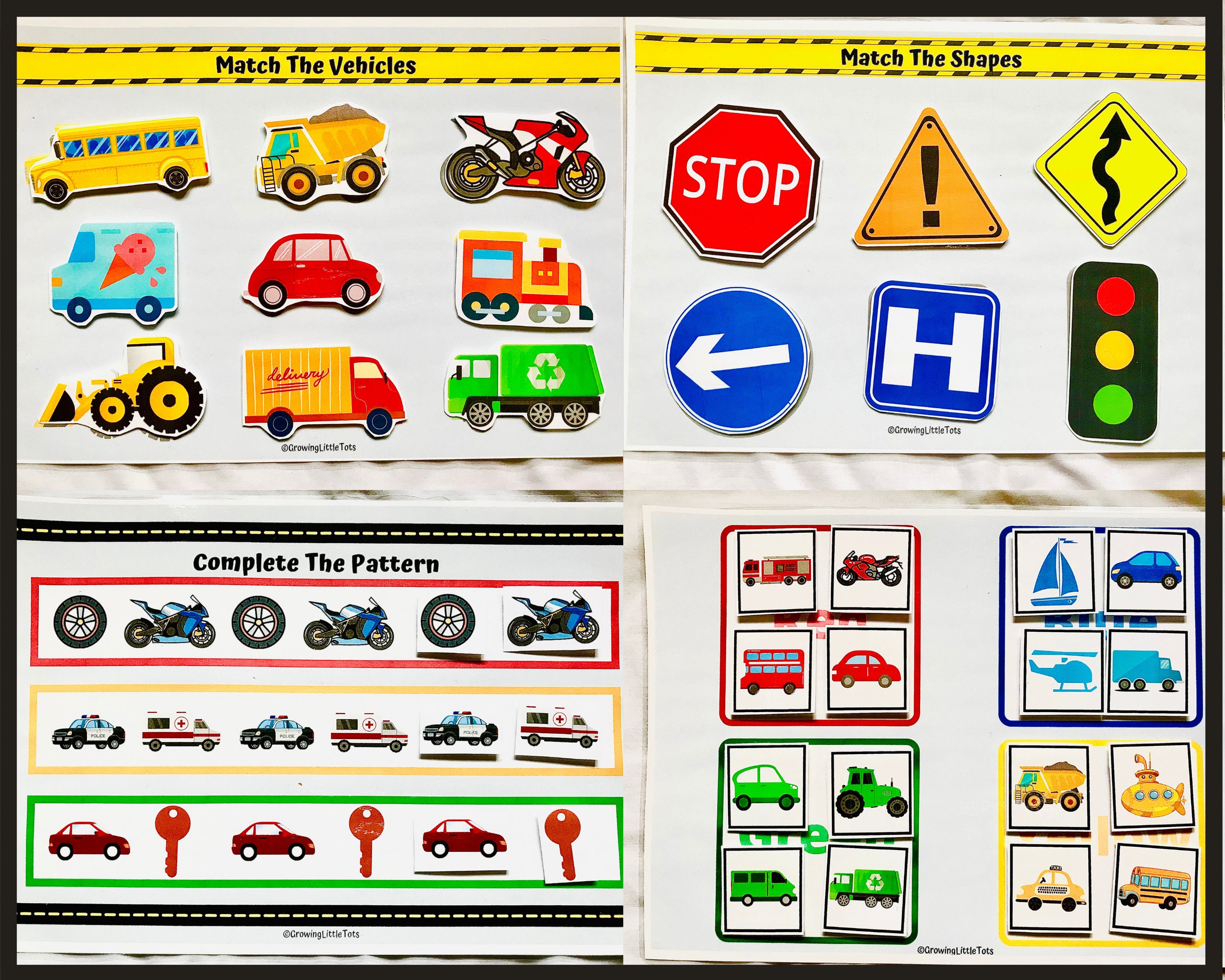 Transportation Learning Binder Cars Busy Book Cars | Etsy