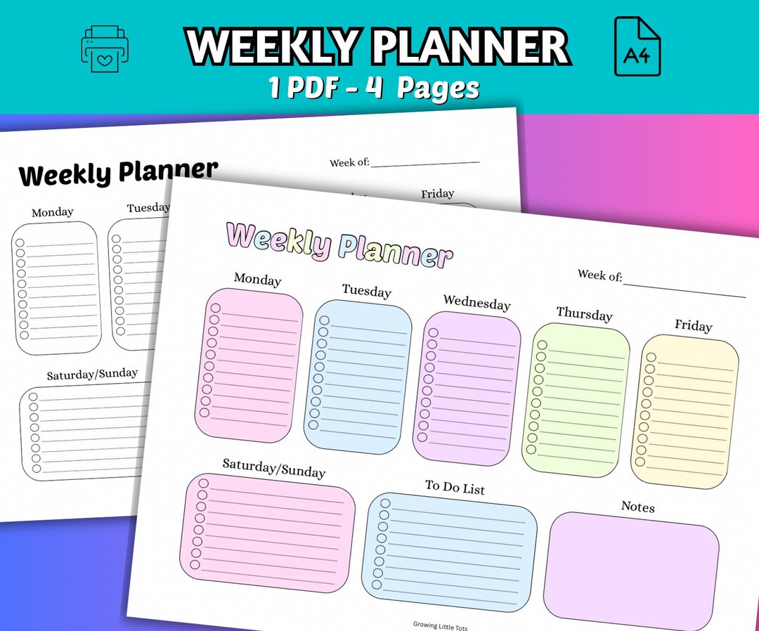 Printable Weekly Planner for Homeschool Parents & Teachers | Weekly ...