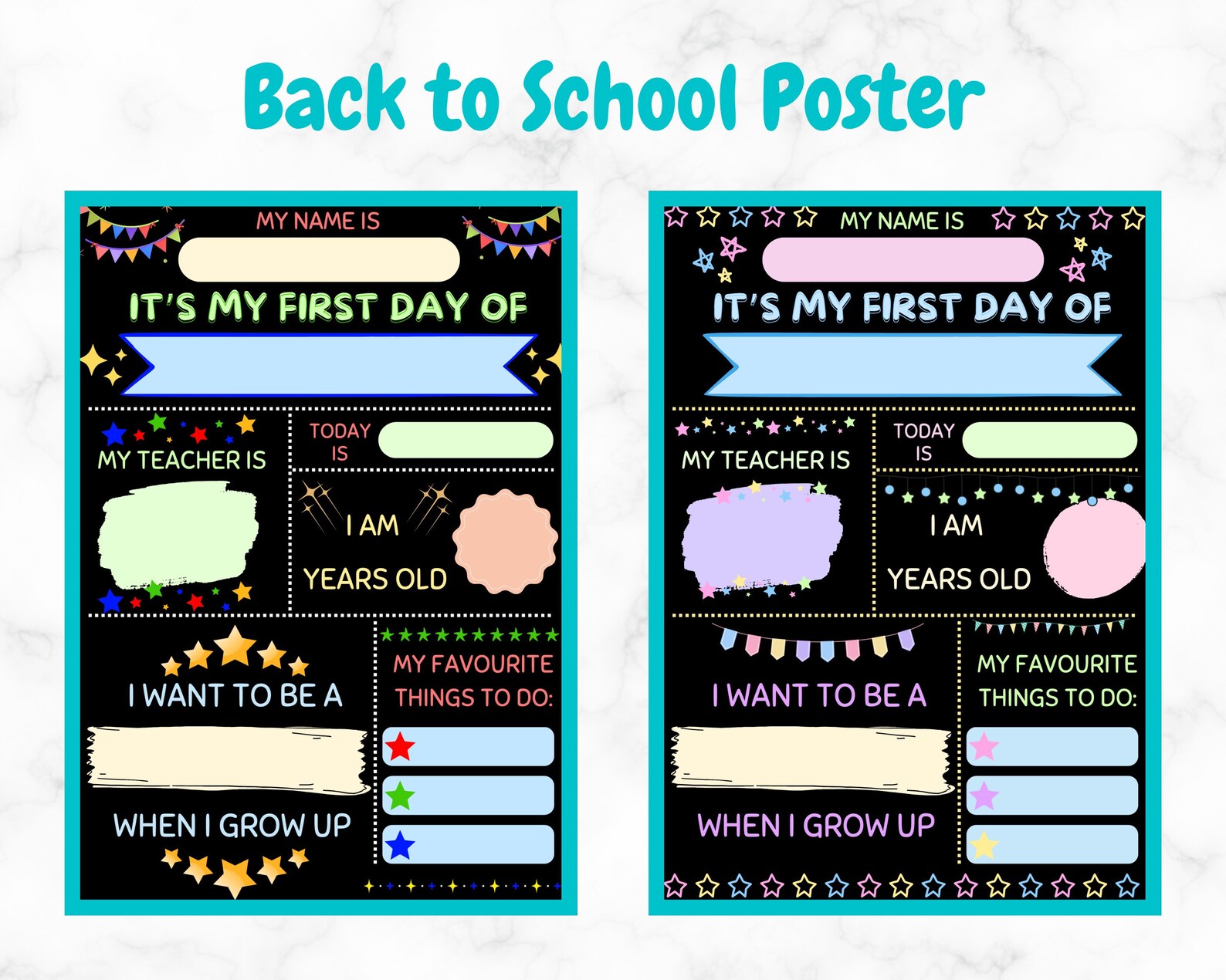 Back to School Poster, First Day of School, Nursery Back to School ...