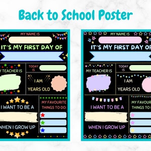 Back to School Poster, First Day of School, Nursery Back to School ...