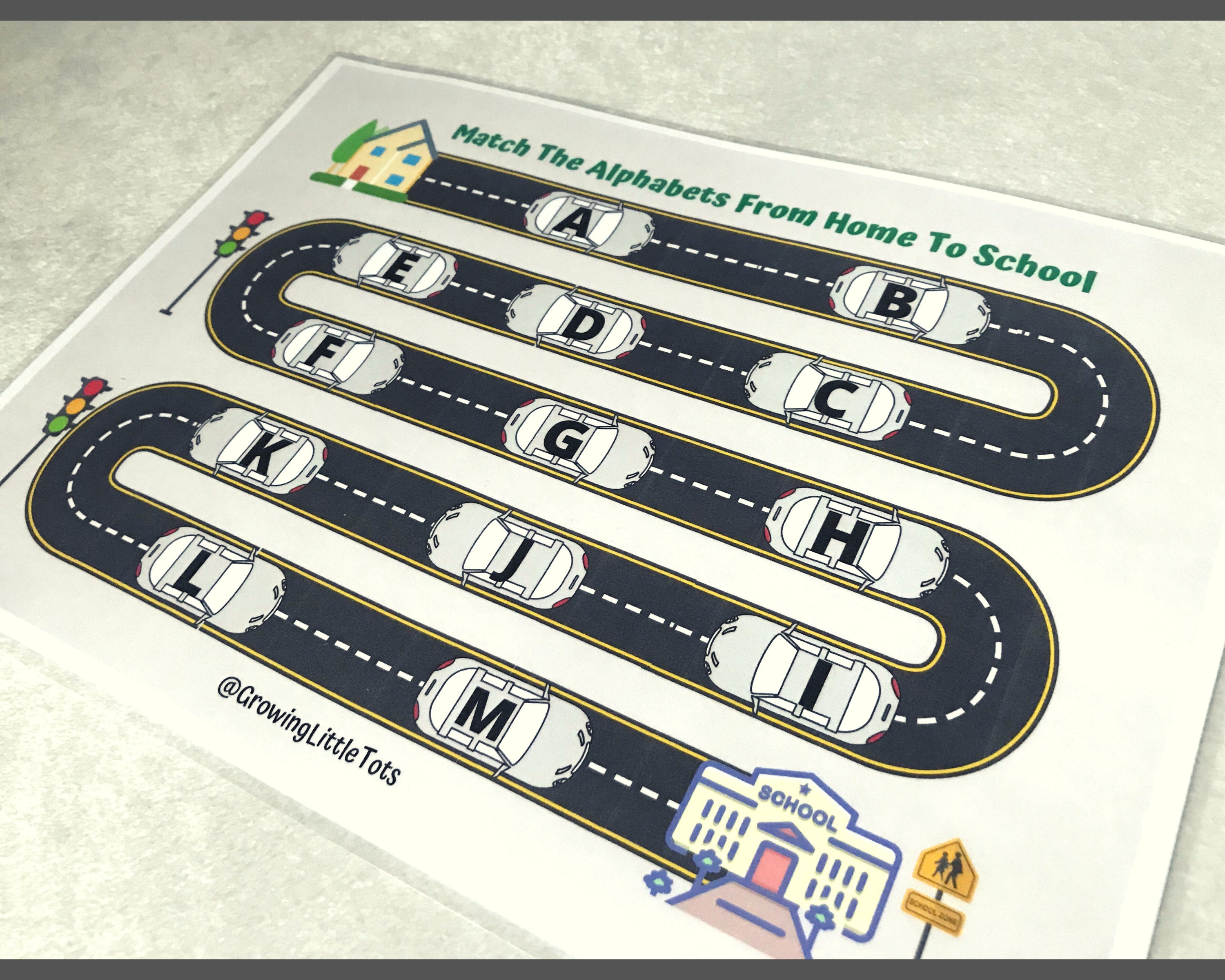 Alphabet Car Theme Printable, Toddler Learning Binder, Letter Matching ...