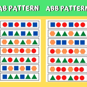 Shapes Pattern Cards | Pattern Strips | Preschool Pattern Activity | AB ...