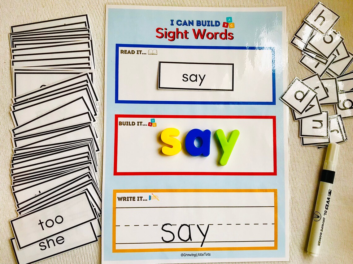 Sight Words Builder Read Build and Write Sight Words - Etsy