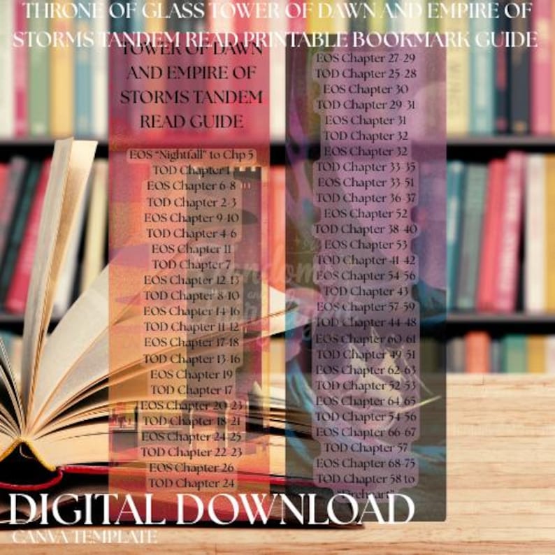 Tog Tandem Read Bookmark | Empire of Storms & Tower of Dawn Reading ...