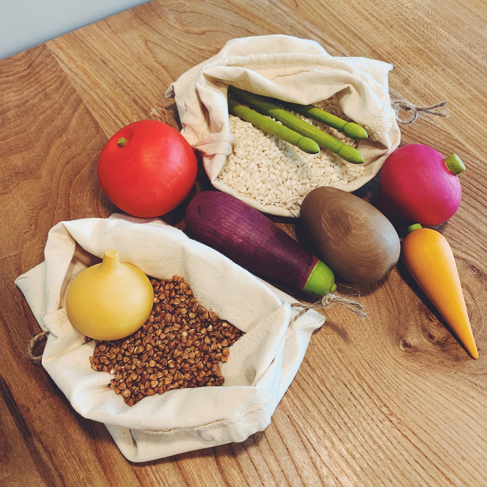 Wooden vegetable set Veggy real size | Etsy