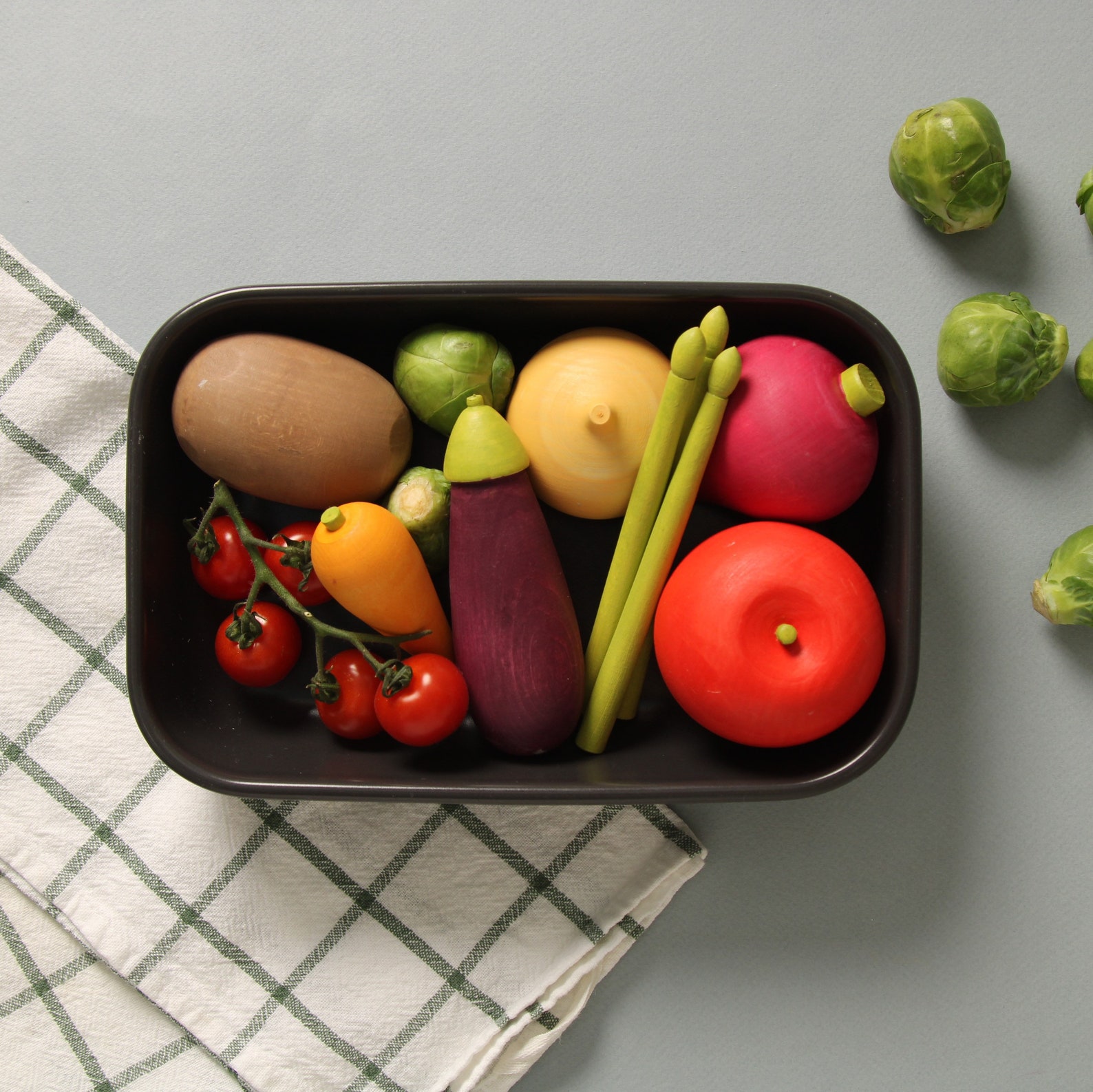 Wooden vegetable set Veggy real size | Etsy