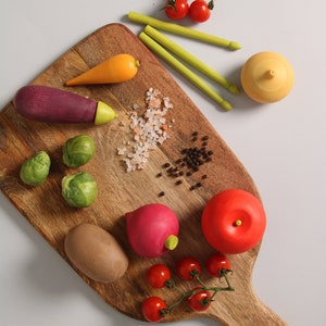 Wooden vegetable set Veggy real size | Etsy