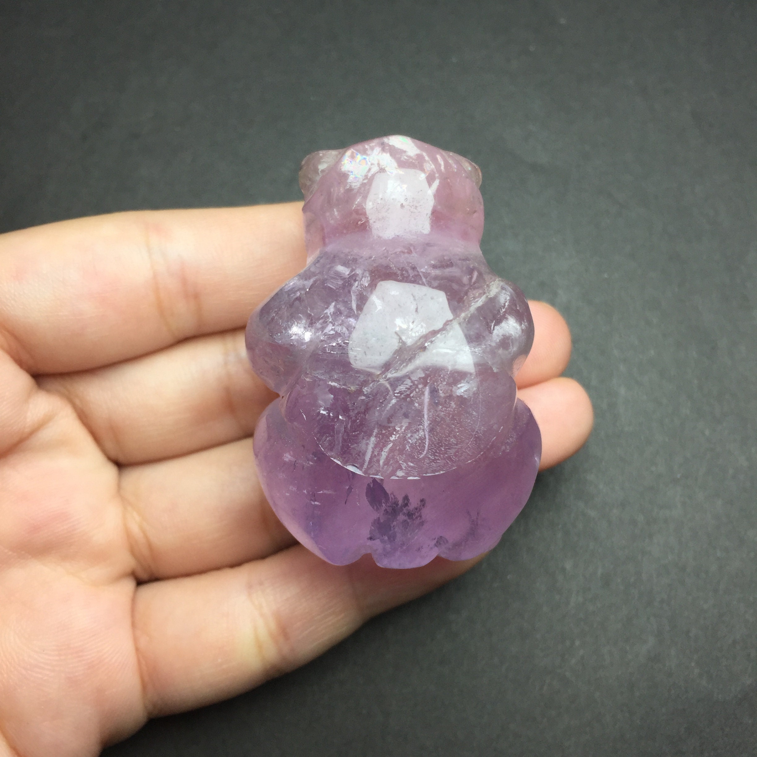 Amethyst Bear Animal Figurine Hand Carved Statue Natural | Etsy