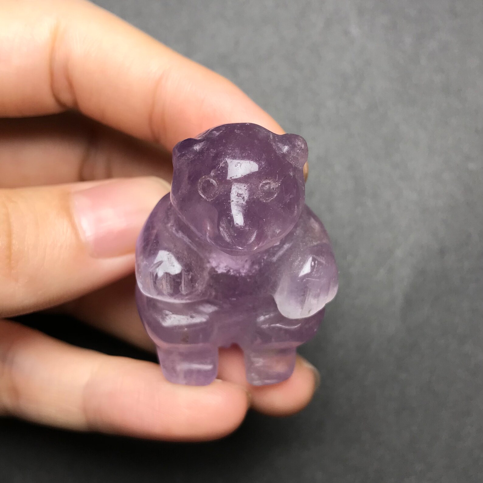Amethyst Bear Animal Figurine Hand Carved Statue Natural | Etsy