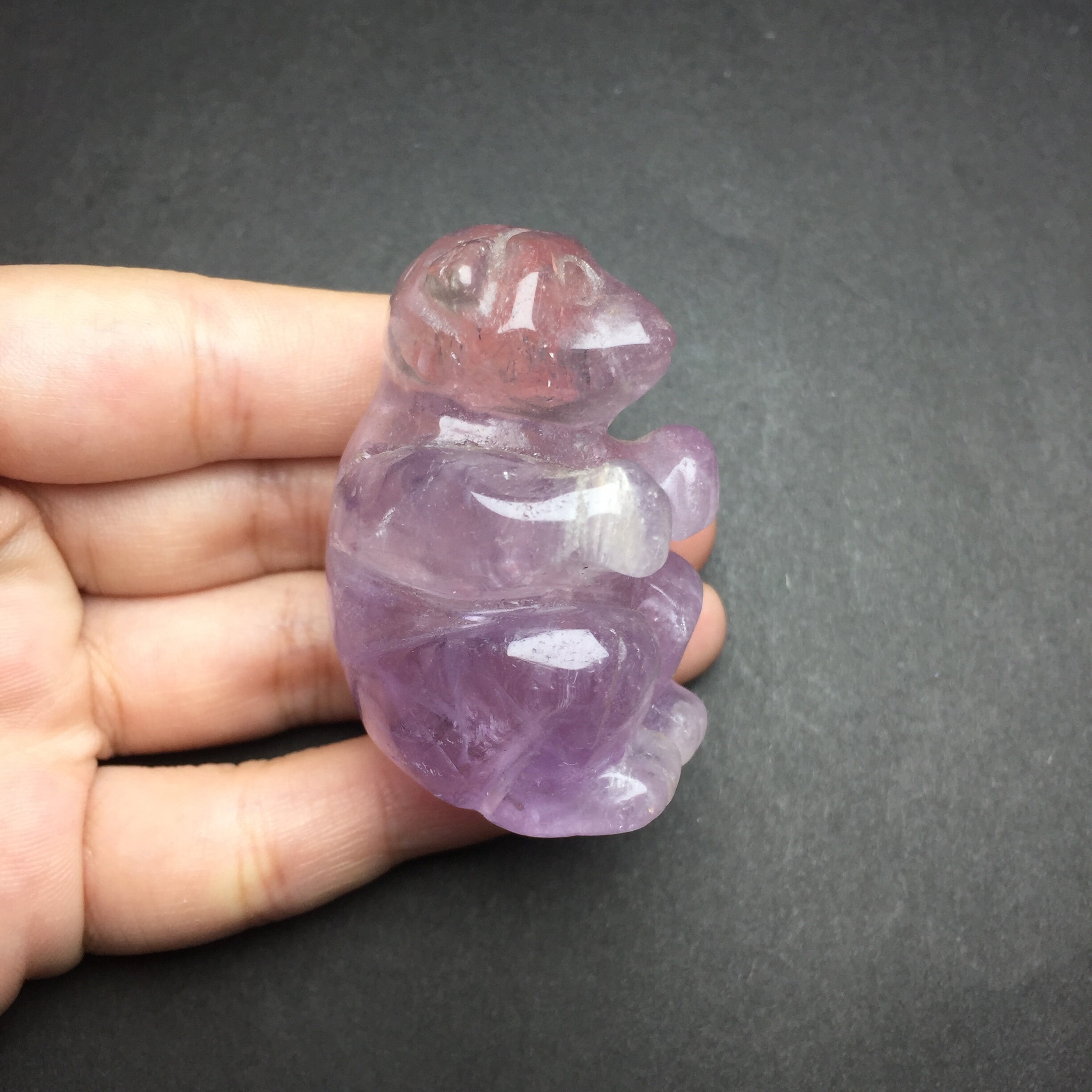 Amethyst Bear Animal Figurine Hand Carved Statue Natural | Etsy