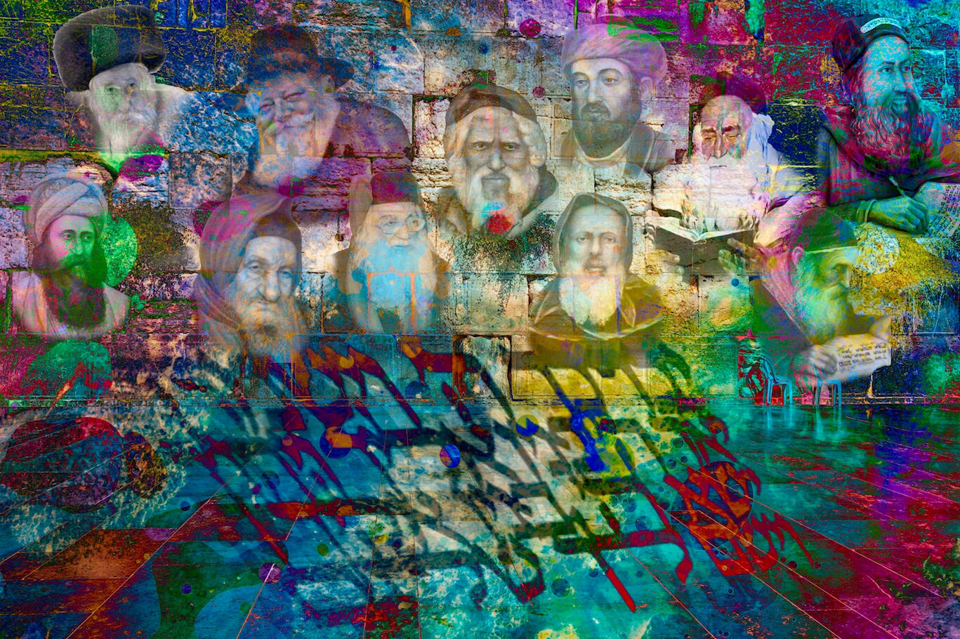 Tzadikim at the Kotel, Jewish Pop Art, Canvas Print, Art on Acrylic ...