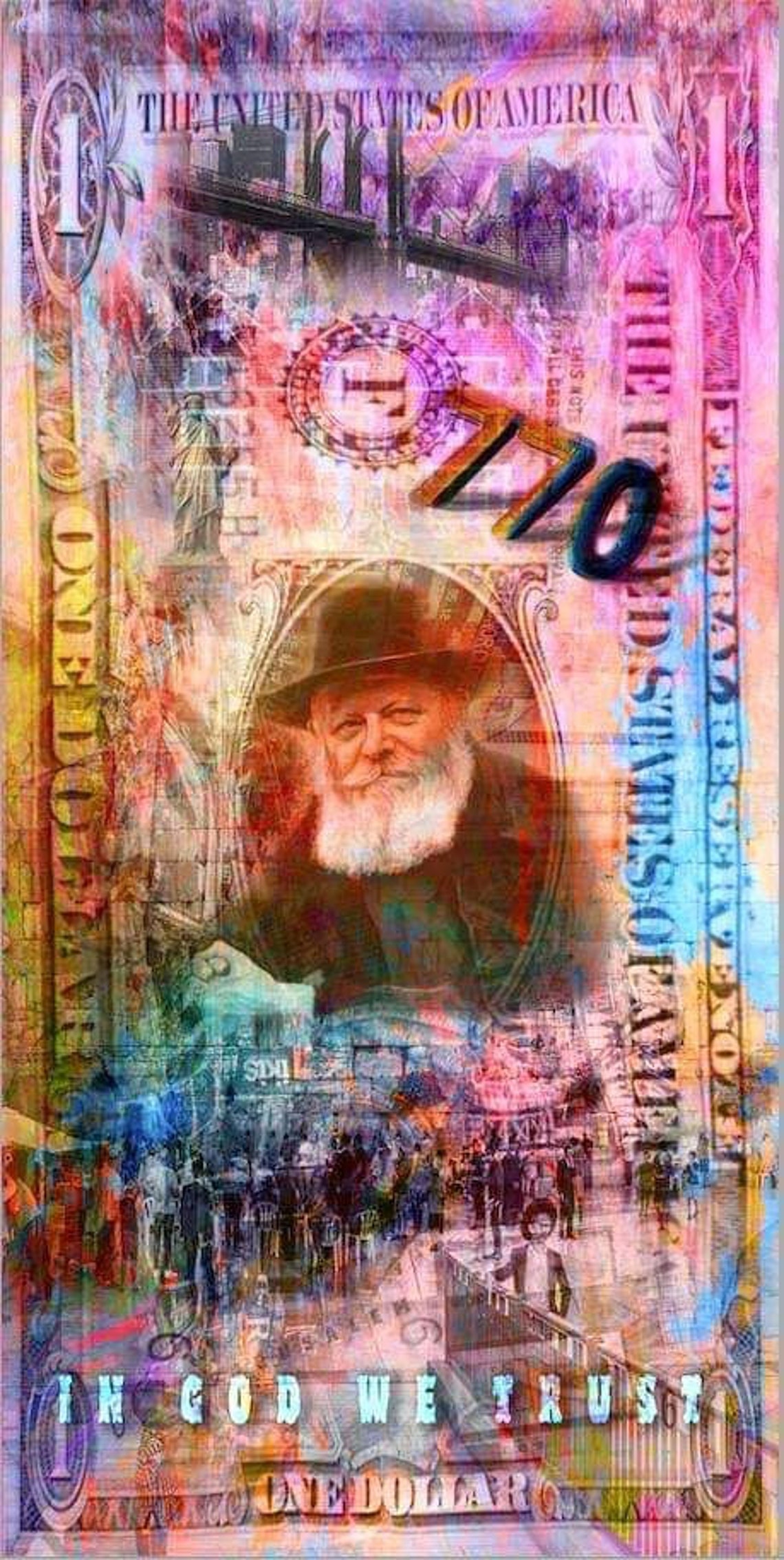 770 Dollar , Lubavitch Rebbe, Chabbad Art, Crown Heights, Brooklyn Art ...