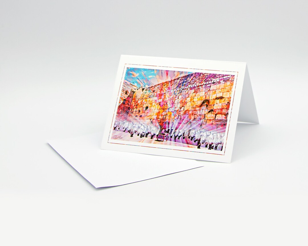 Judaica Greeting Cards 3, Original Jewish Art, Greeting Card & Envelope ...