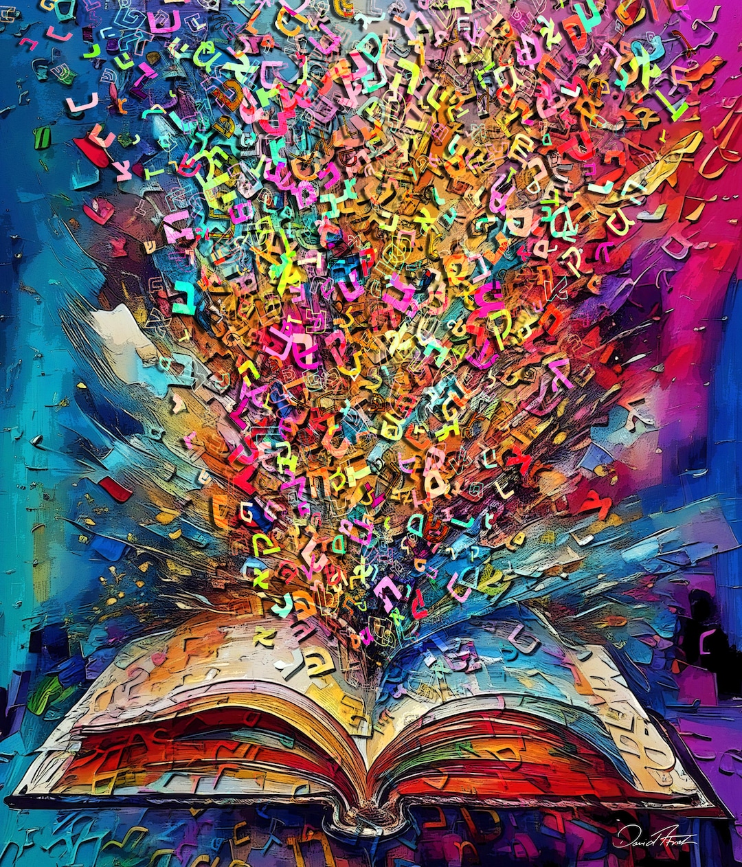 Letters of Light- Jewish Art- Judaica Art- Plexy-canvas-painting, Home ...