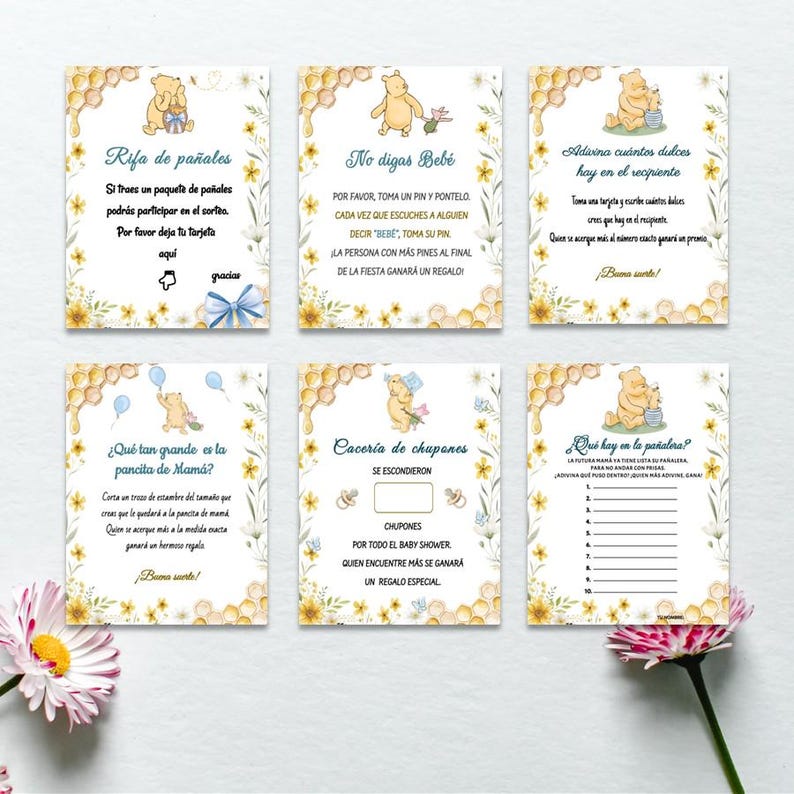Spanish Baby Shower Games: 25 Printable Activities (JPG Digital ...