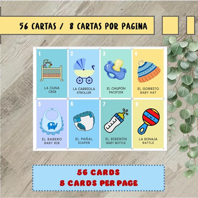 Loteria Baby Shower | Boy Loteria Baby Shower |english Loteria |loteria ...