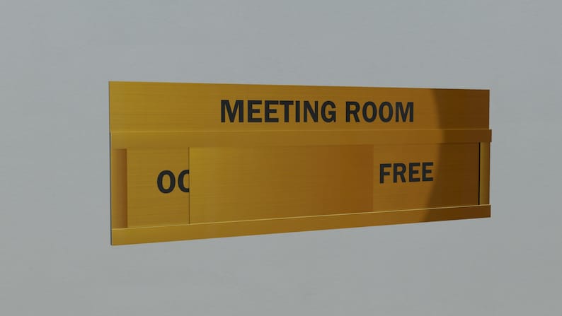 Meeting Room Door Sign Free Occupied, Custom Slider Indoor Plate ...