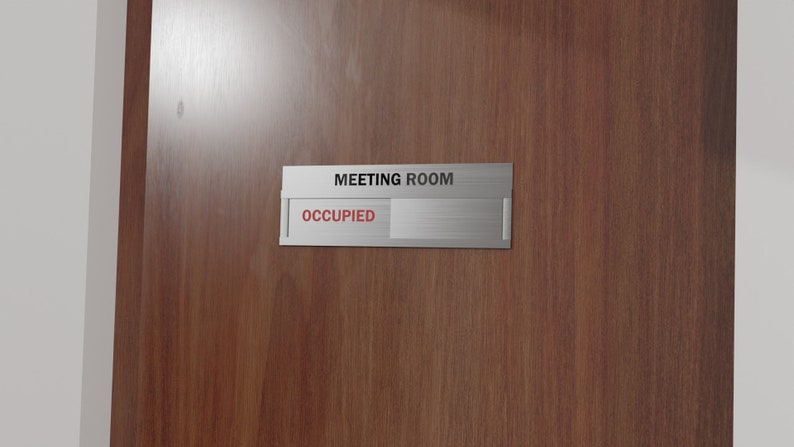 Meeting Room Door Sign Free Occupied, Custom Slider Indoor Plate ...
