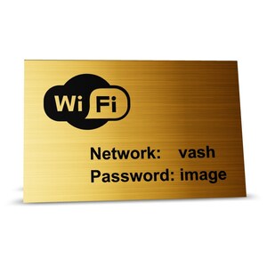 Personalized Hot Spot, Wi-fi, Internet Sign With Stand, Modern, Guest ...
