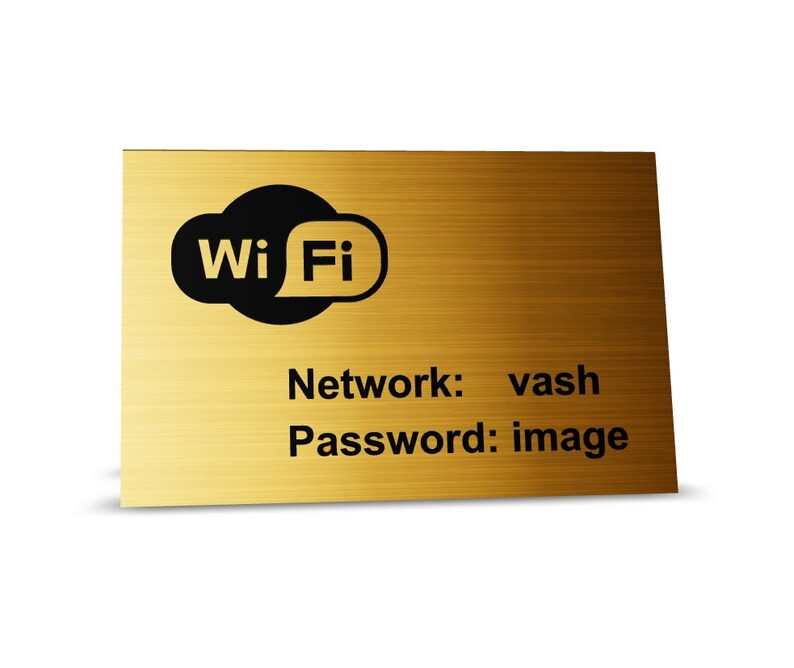 Personalized Hot Spot, Wi-fi, Internet Sign With Stand, Modern, Guest ...