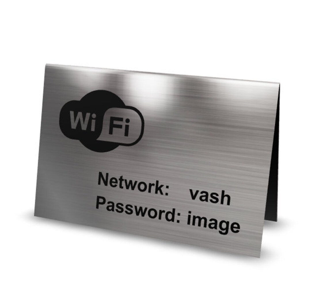 Personalized Hot Spot, Wi-fi, Internet Sign With Stand, Modern, Guest ...