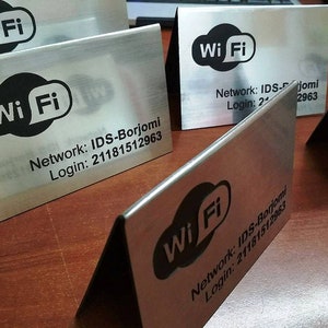 Personalized Hot Spot, Wi-fi, Internet Sign With Stand, Modern, Guest ...