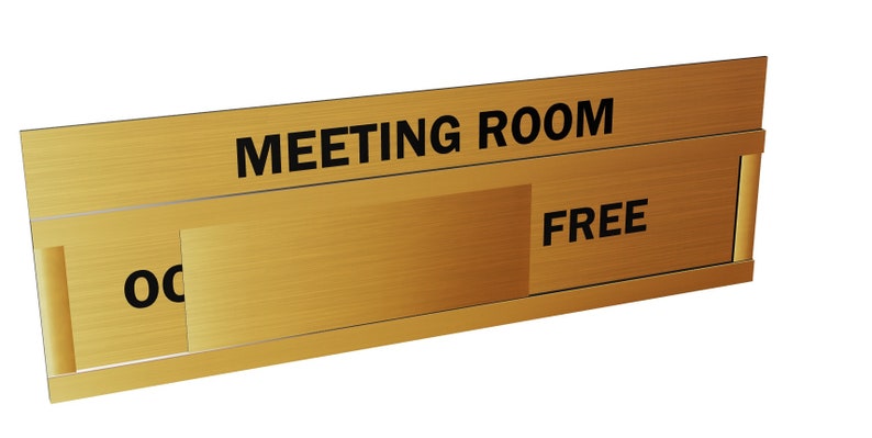 Meeting Room Door Sign Free Occupied, Custom Slider Indoor Plate ...