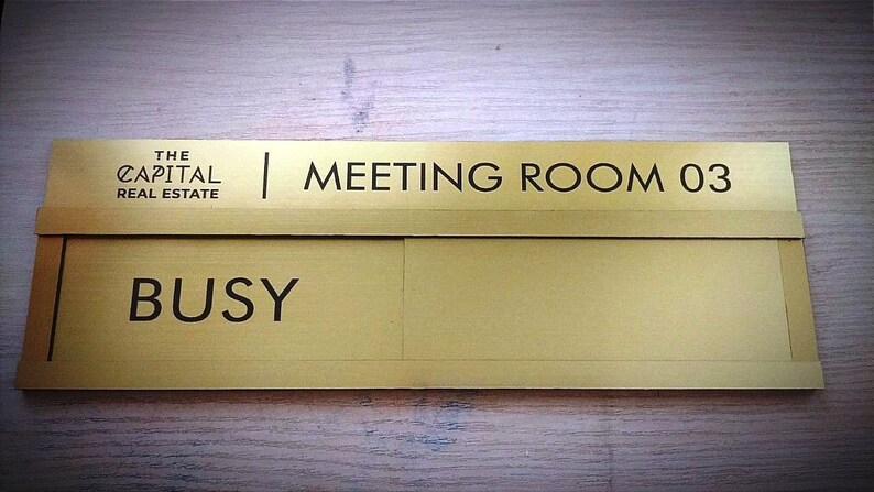 Meeting Room Door Sign Free Occupied, Custom Slider Indoor Plate ...