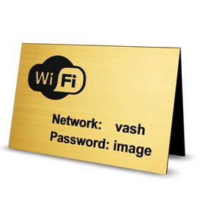 Personalized Hot Spot, Wi-fi, Internet Sign With Stand, Modern, Guest ...